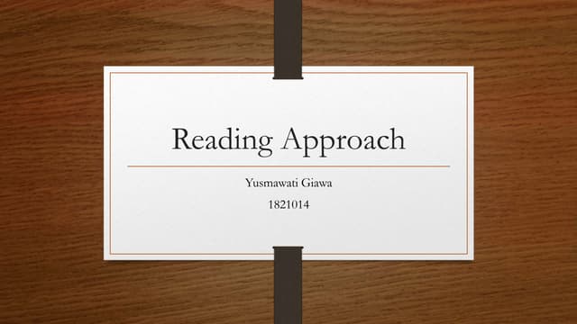 Reading Approach | PPTX
