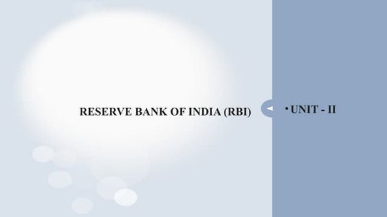 Presentation on RBI and its functions , advantage and disadvantage ...