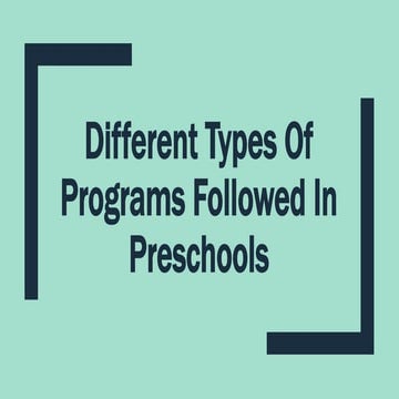 Preschool Teaching Methods and Techniques Used Worldwide | DOCX