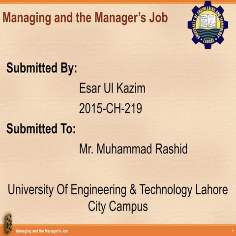 Managing and the Manager’s Job | PPT | Resume Writing and Advice | Job ...