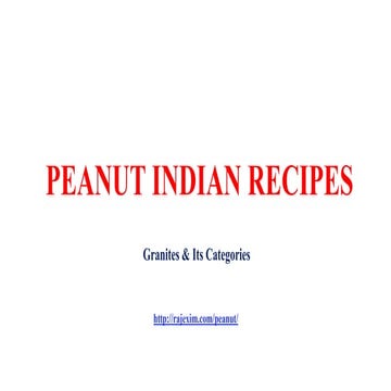 Peanut Indian Recipes | PPT