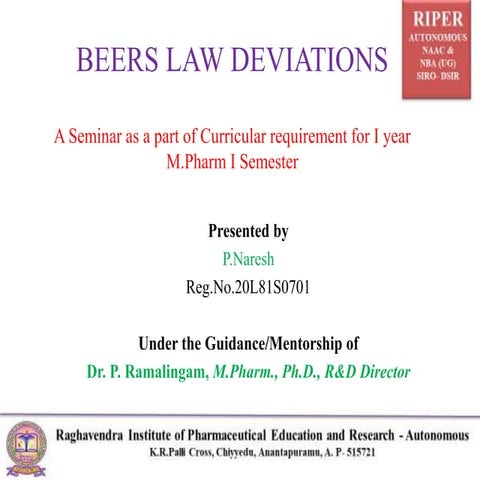 BEERS LAW DEVIATIONS | PPTX