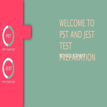 JEST AND PST TEST PREPARATIONS MCQS | PPTX