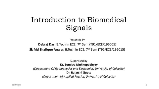 biomedical signal processing | PPT