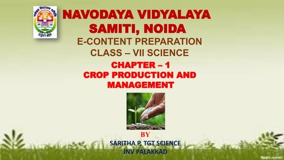 Crop Production And Management Class 8 Science Ppt