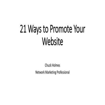 21 Ways to Promote Your Website | PPTX