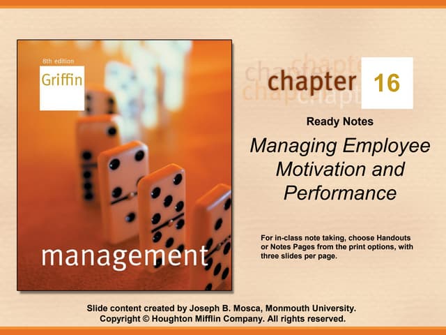 Chapter 16 Motivating Employees | PPT