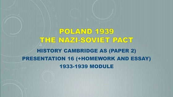 IGCSE HIstory: Shock to the system:The Nazi Soviet Pact | PPT