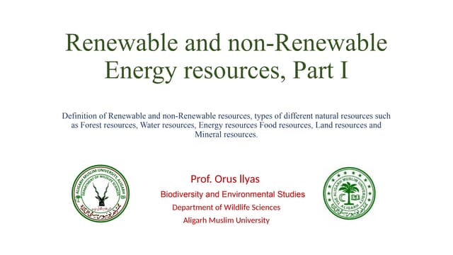 Presentation renewable energy resources | PPTX