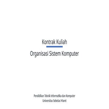 PPT 1 Kontrak PerKuliahan mata kuliah organisasi dan arsitektur ...