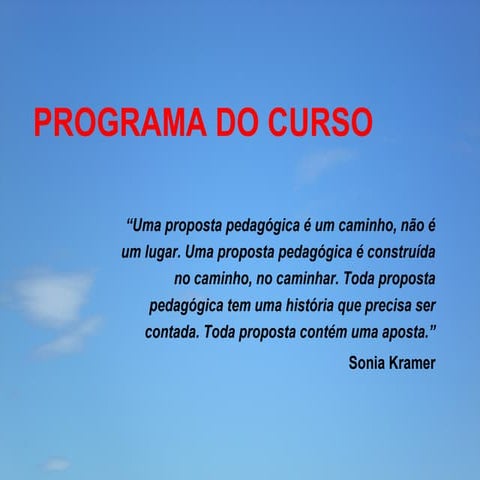 Programa do Curso Projovem | PPT