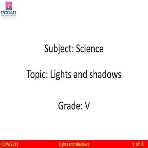 Ppt 1 v sci_lights and shadows | PPT