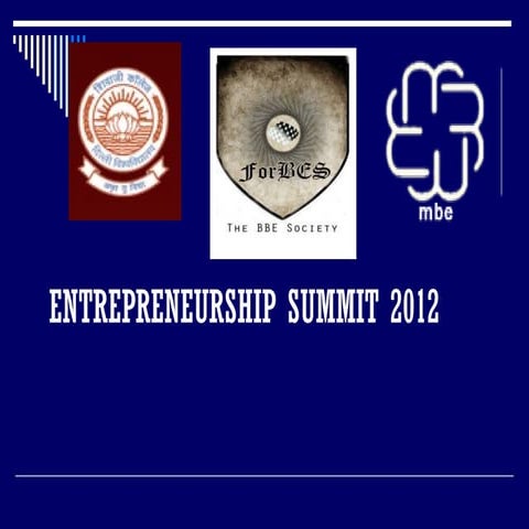 Entrepreneurship Summit | PPT