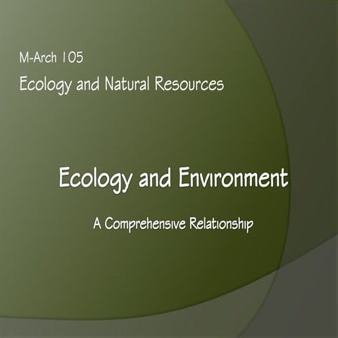 Ecology and Environment- A Comprehensive Relationship | PDF