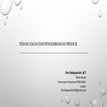 Perancangan dan pengembangan produk presentasi 2 | PPTX