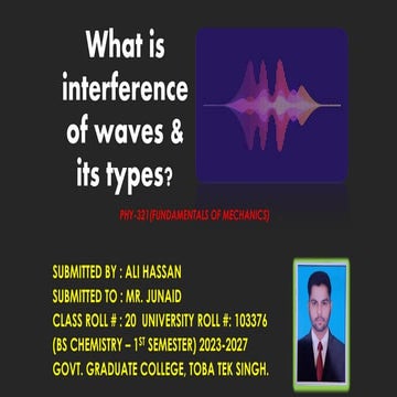 PPT#2 - What is interference of waves & its types - ALI HASSAN - 103376 ...