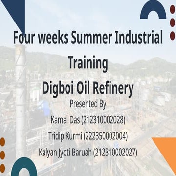 PPT 2024 on Digboi oil refinery (IOCL) Digboi | PPTX