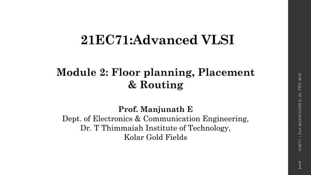 Advanced Vlsi Ppt 21ec71 Module 2 Pdf Computer Networking Computing