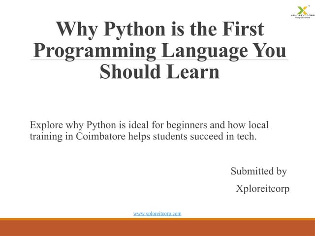 Why Python Is The First Programming Language You Should Learn Ppt 8446