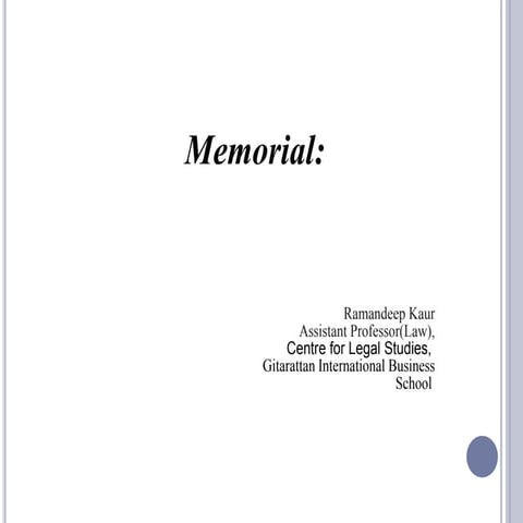 law memorial ppt for reference........... | PPTX