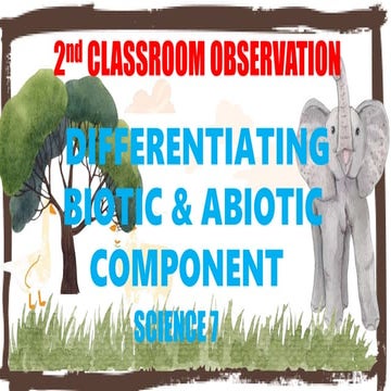 Differentiating Biotic and Abiotic Component | PPT