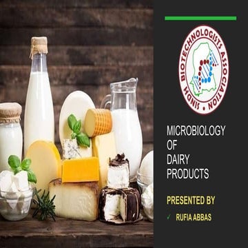 Microbiology of Dairy Products | PPTX