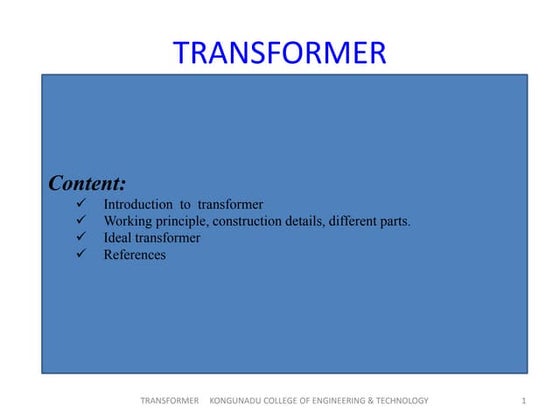 ppt on the Transformer | PPT