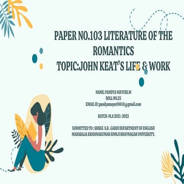 John Keats life and Work | PPTX
