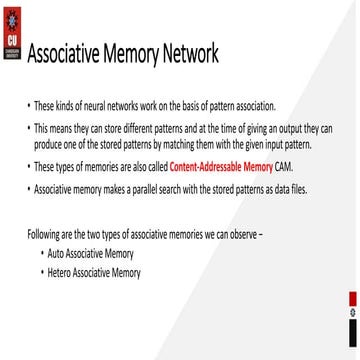 Ppt 3 1 4 Associative Memory Network Pptx