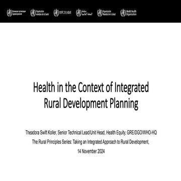 OECD Rural Principles series: Taking an integrated approach to Rural ...
