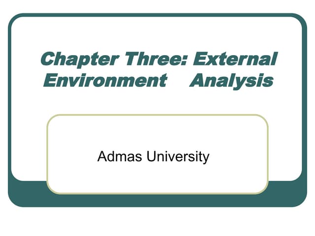 Chapter-3 External Assessment in Strategic Management | PPTX