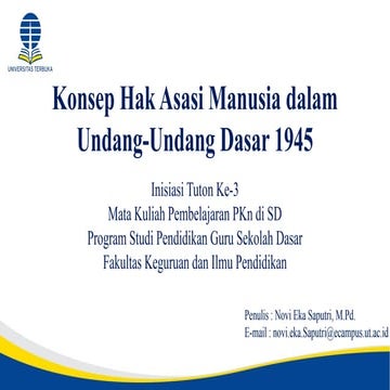 Konsep Hak Asasi Manusia dalam UUD 1945. | PPTX