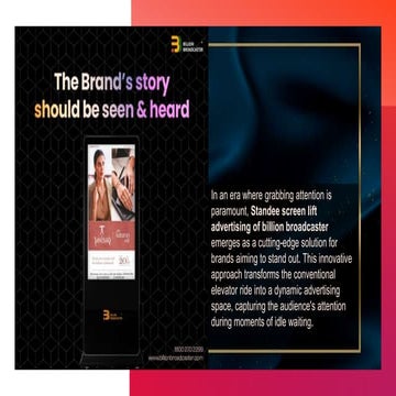 The Impact of lift advertising Screens in elevator Advertising | PPTX