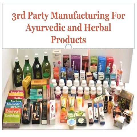 3rd party manufacturing for Ayurvedic and Herbal products | PPTX