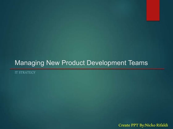 Ppt 4 managing new product development teams | PPT