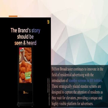 Billion Broadcaster's Horizontal Screen Lift Advertising: A Game-Changer in Brand Engagement | PPTX