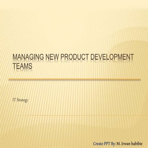 Ppt 4 managing new product development teams | PPT