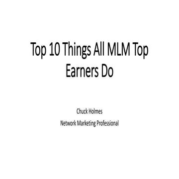 10 Things All Successful MLM Distributors Do | PPTX