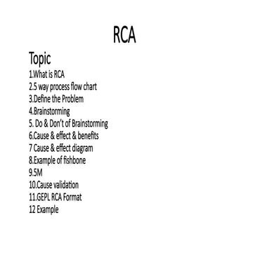 ppt on 5 way analysis what is RCA steps to dp RCApptx | PPT