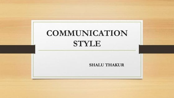 Communication styles | PPT