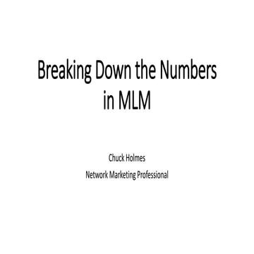 Breaking Down the Numbers in MLM | PPTX