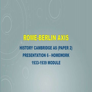 CAMBRIDGE AS HISTORY: ROME-BERLIN AXIS | PPT