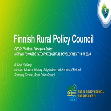 OECD Rural Principles series: Taking an integrated approach to Rural ...