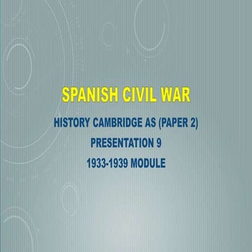CAMBRIDGE AS HISTORY: SPANISH CIVIL WAR | PPTX