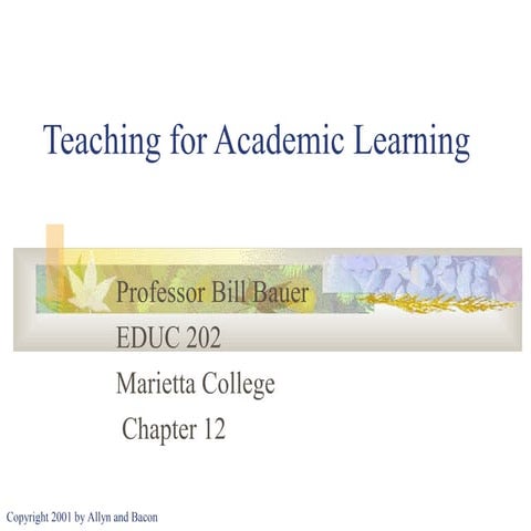 Ppt academic learning | PPT