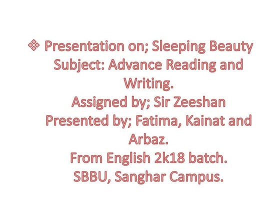Sleeping beauty (play script) | PDF