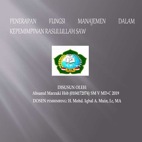 MID SEMESTER HADIS TEMATIK OLEH AHSANUL MARZUKI HSB. SM V MD-C FDK UINSU 2019 | PPT