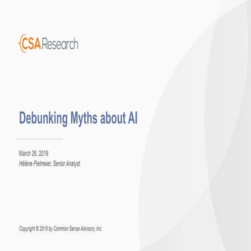 Debunking Myths about Artificial Intelligence | PPTX