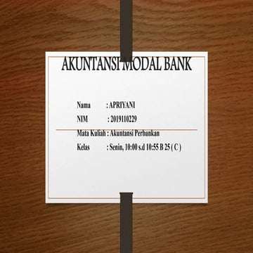 Ppt akuntansi modal b ank | PPTX