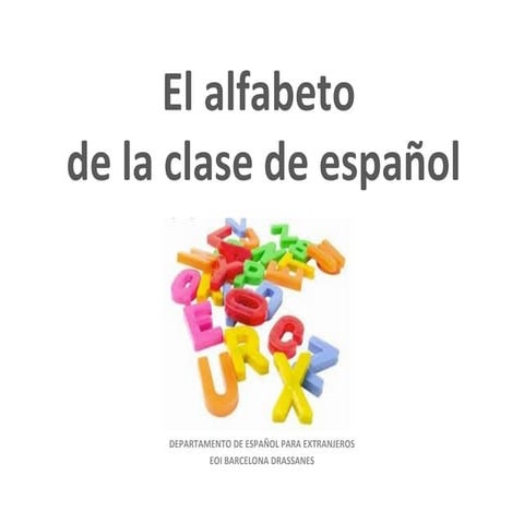 El alfabeto de la clase de español | PPT